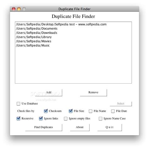 duplicate file finder download mac softpedia