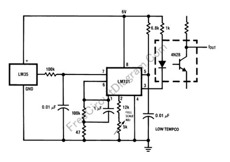 Temperature To Frequency Converter Enabling Simple Telemetry Electronic Circuit Diagram