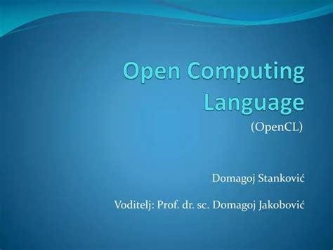 Ppt Open Computing Language Powerpoint Presentation Free Download Id2442347