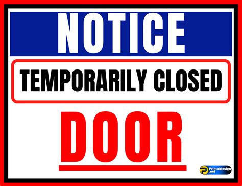 Temporarily Closed Signs Pack10