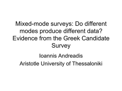 Mixed Mode Surveys Ppt Internet Computing