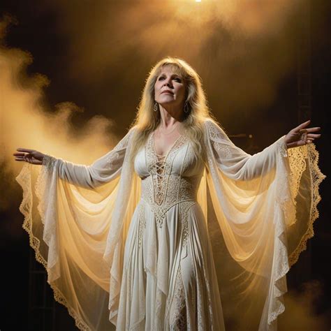 Stevie Nicks Rocks A White Cape On Stage