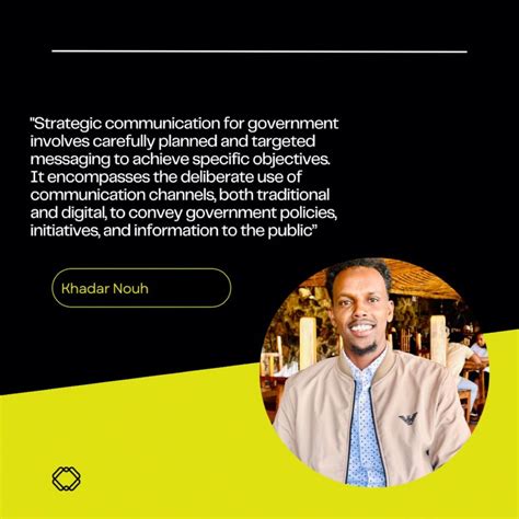 Khadar Nouh On Linkedin Strategic Communication For Government Involves Carefully Planned And…