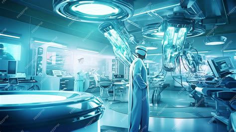 Premium Ai Image Operating Room Doctor Or Surgeon Anatomy On Advanced Robotic Surgery Machine