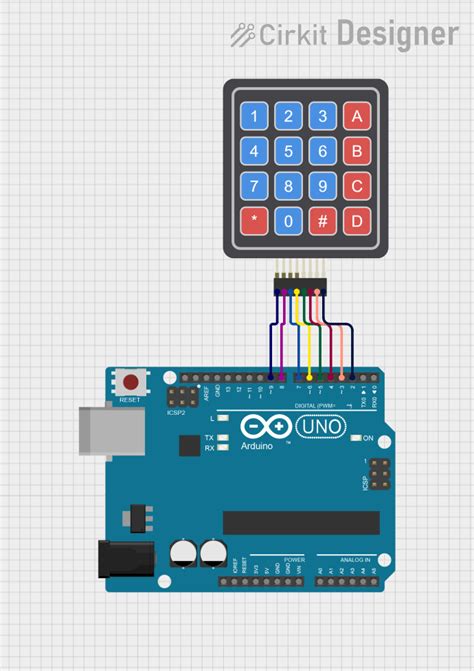 How To Use 4x4 Keypad Simulator Pinouts Specs And Examples Cirkit Designer