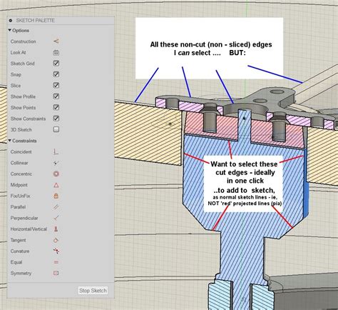 Allow Selection Of Edges When Sketching In Cross Section View Autodesk Community