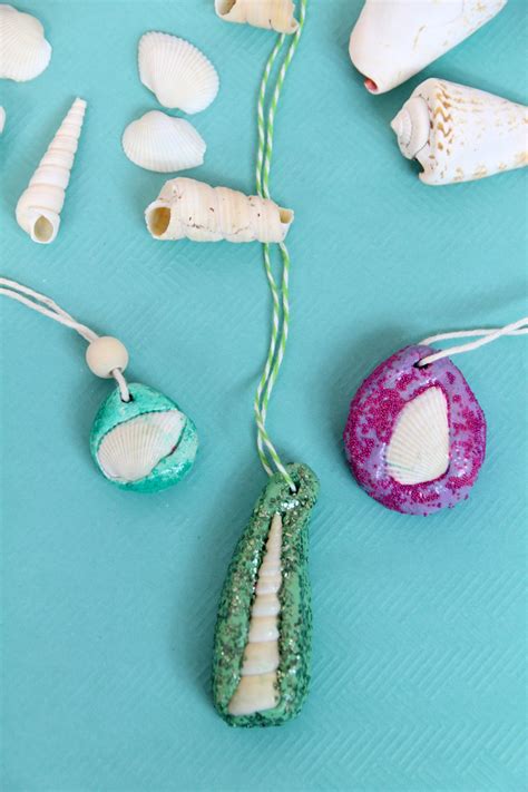 Seashell Necklace Craft With Your Beach Shells Moms And Crafters