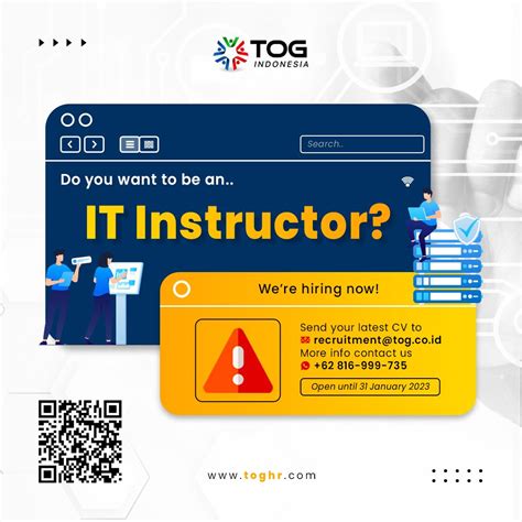 Tog Indonesia On Linkedin Opportunity Recruitment Hiring Itinstructor Lokerit