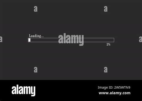 4k Video White Loading Bar On Black Screen Dowloading 0 To 100