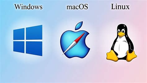 different operating systems os windows macos and linux