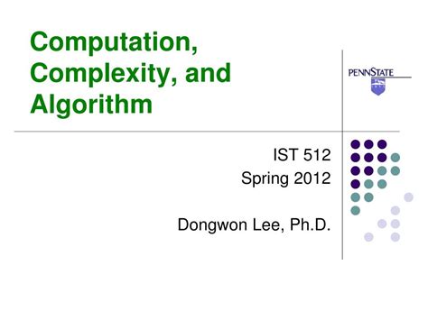 Ppt Computation Complexity And Algorithm Powerpoint Presentation