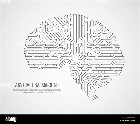 Digital Human Brain With Computer Circuit Board Electronic Medicine