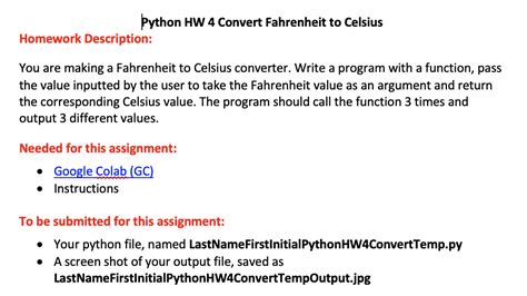 solved Þython hw 4 convert fahrenheit to celsius homework