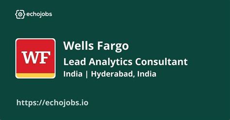 Wells Fargo Is Hiring Lead Analytics Consultanttableau Developer