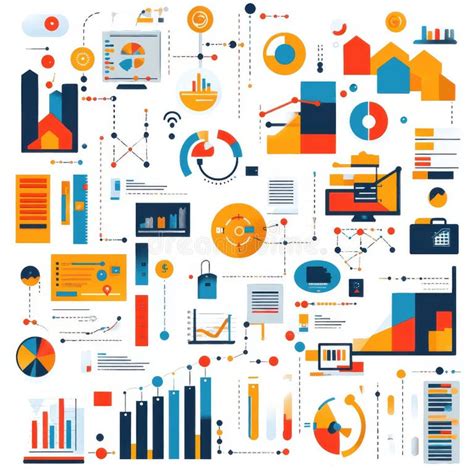 Data Visualization Business Analytics Charts Graphs Infographics Isolated On White Background