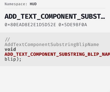 AddTextComponentSubstringBlipName FiveM Natives Cfx Re Docs
