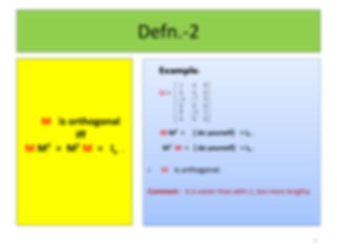 SOLUTION Matrix 5 Orthogonal Matrix Studypool