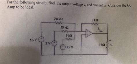 solved for the following circuit find the output voltage v