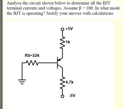 Solved Analyse The Circuit Shown Below To Determine All The Chegg