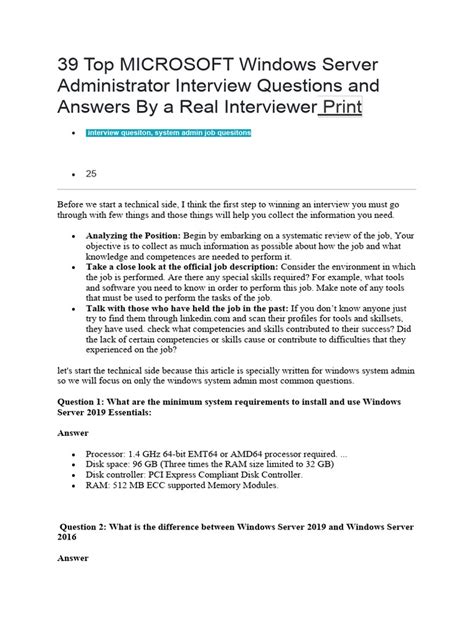 39 Top Microsoft Windows Server Administrator Interview Questions And Answers By A Real