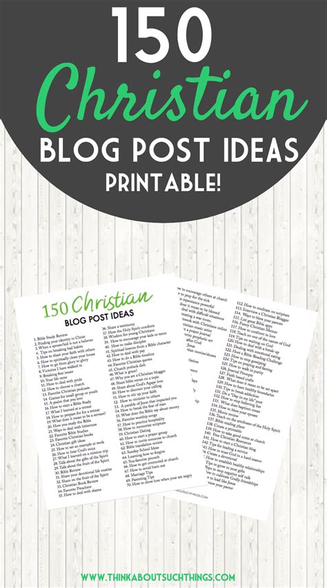 150 Inspiring Christian Blog Post Ideas Free Printable Artofit