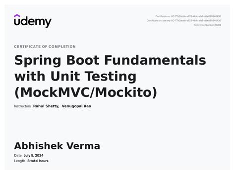Abhishek Verma On Linkedin View My Certification Of Spring Boot