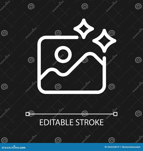 Photo Editing Pixel Perfect White Linear Ui Icon For Dark Theme Stock