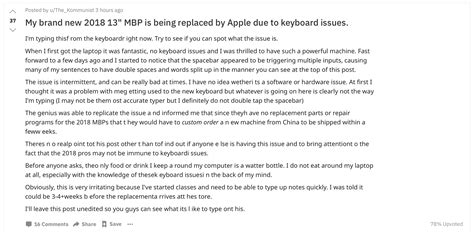 A 13 Macbook Pro 2018 Develops Faulty Keyboard Apple Orders Replacement From China