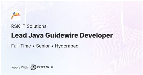 Lead Java Guidewire Developer Job Hyderabad Senior
