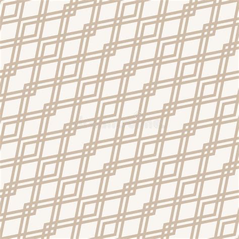 Vector Abstract Geometric Seamless Pattern Subtle White And Beige Diamond Grid Stock Vector