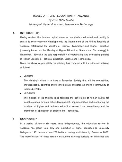 0 Prof Msolla Higher Education Vocational Education