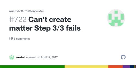 Cant Create Matter Step 3 3 Fails · Issue 722 · Microsoft Mattercenter · Github