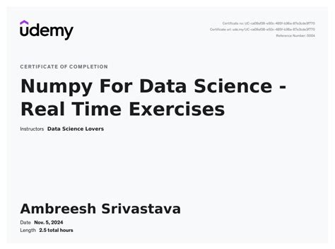 Ambreesh Srivastava On Linkedin Numpy Python Datascience Udemy