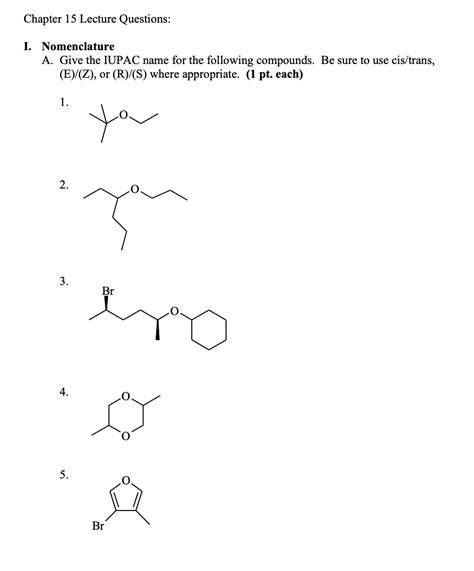 Solved Chapter Lecture Questions I Nomenclature A Give Chegg
