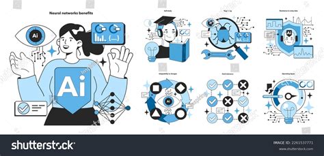 Artificial Neural Network Benefits Set Selflearning Stock Vector