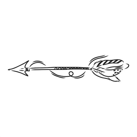 Premium Vector Ethnic Arrows Feathers Boho Style Boho Arrow Vector