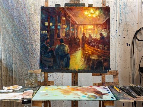 Christopher Clark Paris Bar 1 Oil Painting For Sale At 1stdibs