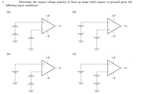 Solved Determine The Output Voltage Polarity Of These Op Chegg Com