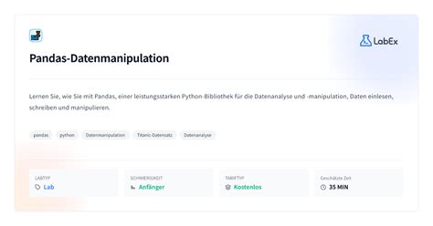 Pandas Datenmanipulation Labex