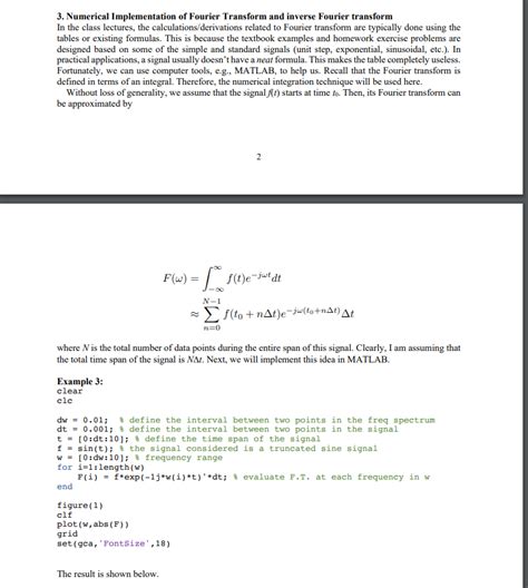 3 Numerical Implementation Of Fourier Transform And