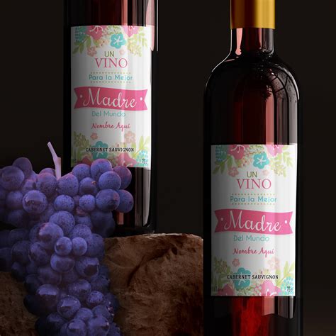 6 Archivos Etiquetas Para Botellas De Vino Día De La Madre