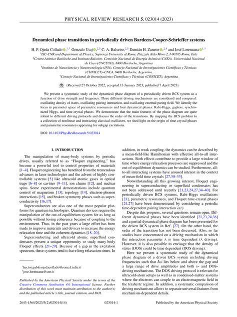 Pdf Dynamical Phase Transitions In Periodically Driven Bardeen Cooper