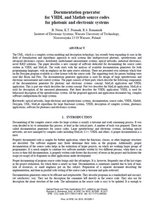 Pdf Documentation Generator For Vhdl And Matlab Source Codes For