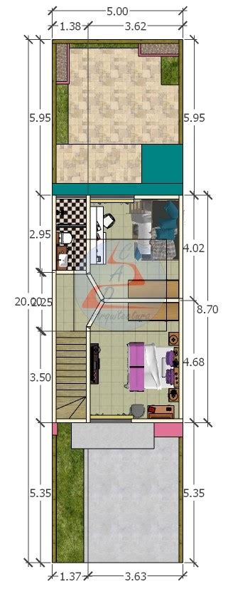 Casa De 5x9 Metros 2 Pisos Con Tres Habitaciones D313 Casa Actual DiseÑo