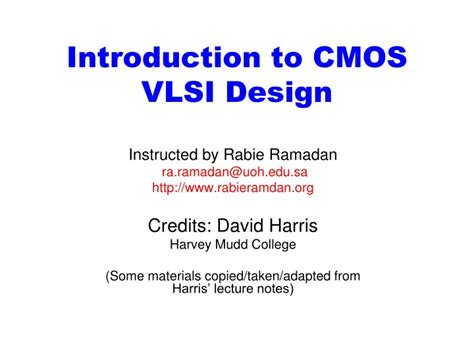 Ppt Introduction To Cmos Vlsi Design Powerpoint Presentation Free Download Id 9526841