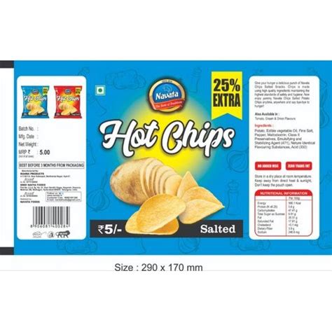 Plastic Hot Chips Packaging Pouches Size 290x170 Mm At ₹ 210kg In