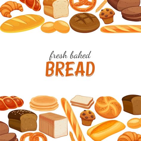 Premium Vector Poster Template With Bread