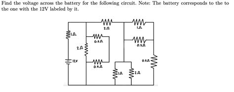 Solved Find The Voltage Across The Battery For The Following Chegg Com
