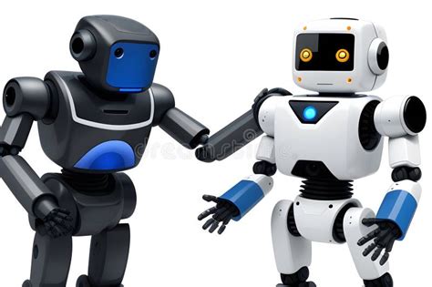 Modern Robots Helping With Daily Tasks Generative Ai Illustration Stock