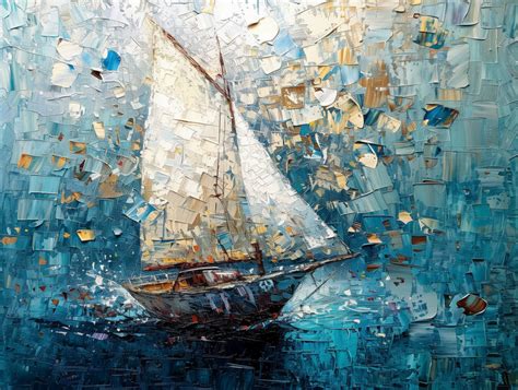 Купить картину Белый парусник Искусственый Интеллект в Киеве доступная цена в Украине фото